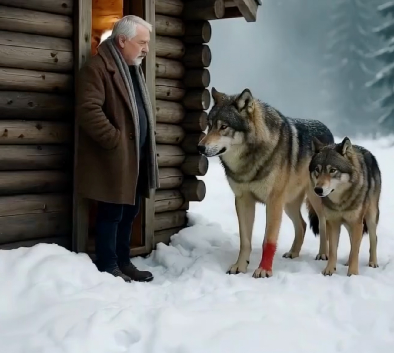 Frozen Wolves Beg Man to Enter the House! He's Shocked by What Happens ...