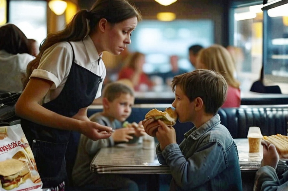 The waitress secretly fed a quiet boy every day — one morning, four ...