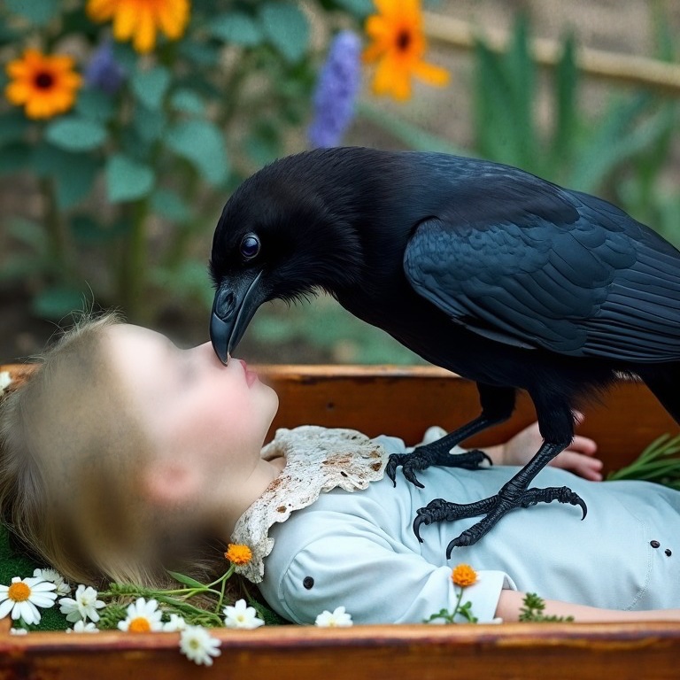 At the funeral, a crow landed on the girl’s coffin. A second later ...